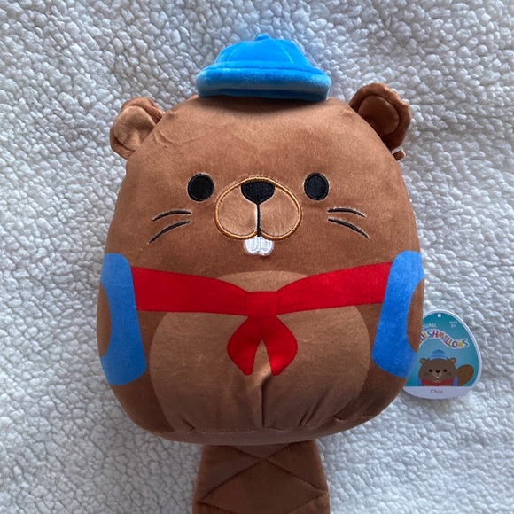 Squishmallows | Toys | Nwt Squishmallows Chip The Beaver Back To School ...